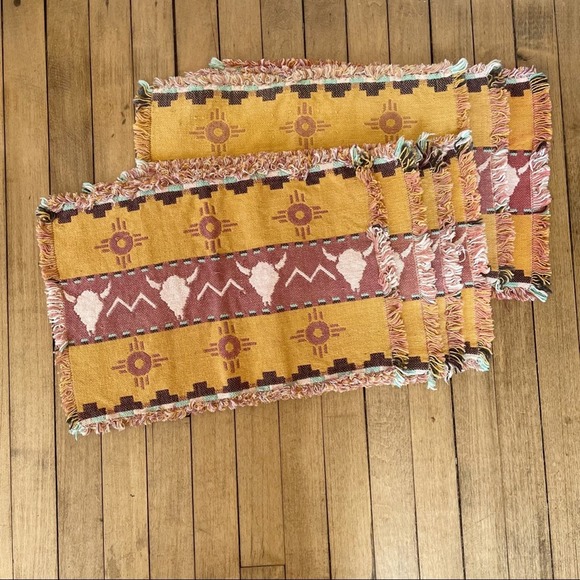 Dining | Boho Aztec Southwestern Placemats Bullshead Sun | Poshmark